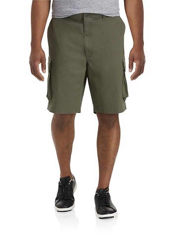 True Nation by DXL Men's Big and Tall Men's Big & Tall Stretch Ripstop Cargo Shorts, Dark Olive ...