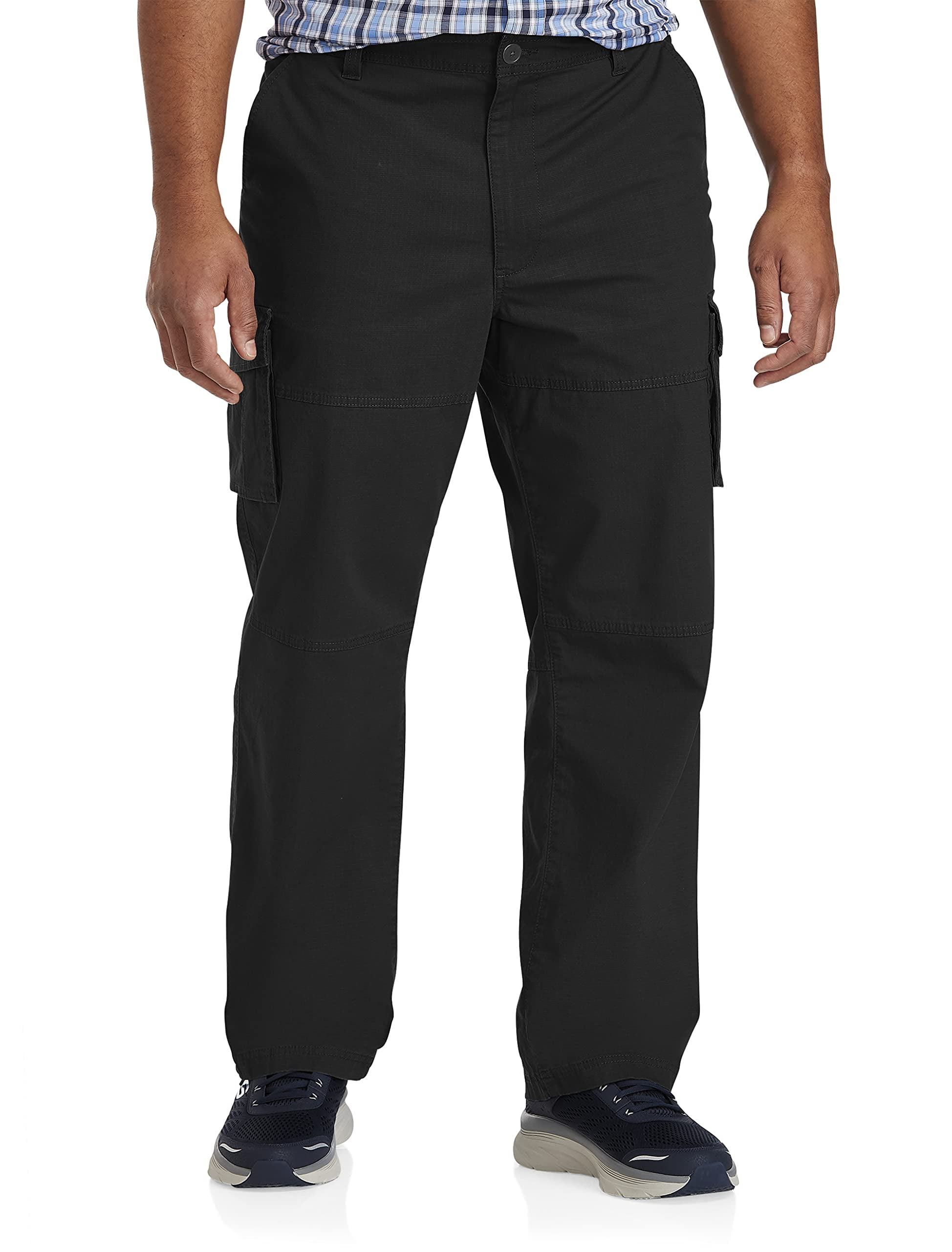 DXL True Nation Men's Big & Tall Black Ripstop Utility Cargo Pants ...