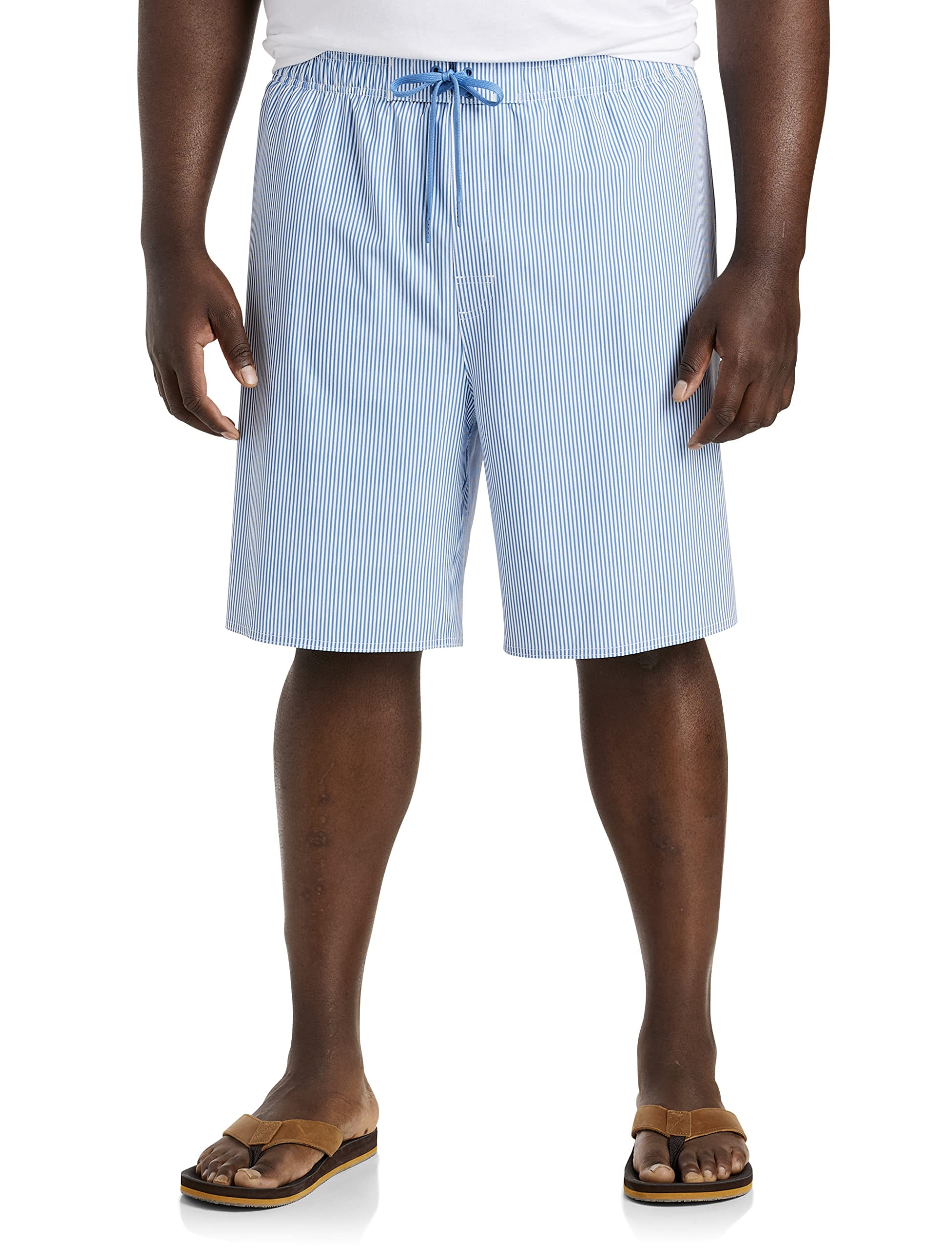 True Nation by DXL Men's Big and Tall Seersucker Hybrid Swim Trunks ...