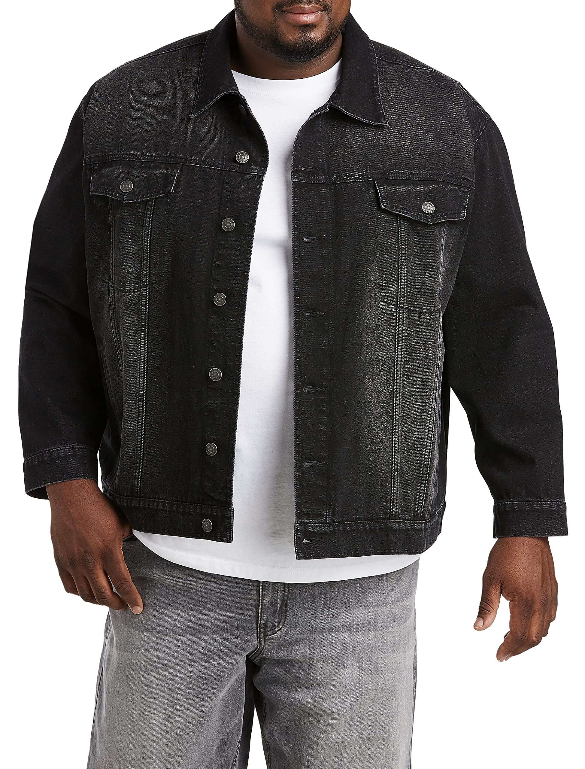 Washed Black Denim Jacket Washed Black 2XL - Walmart.com