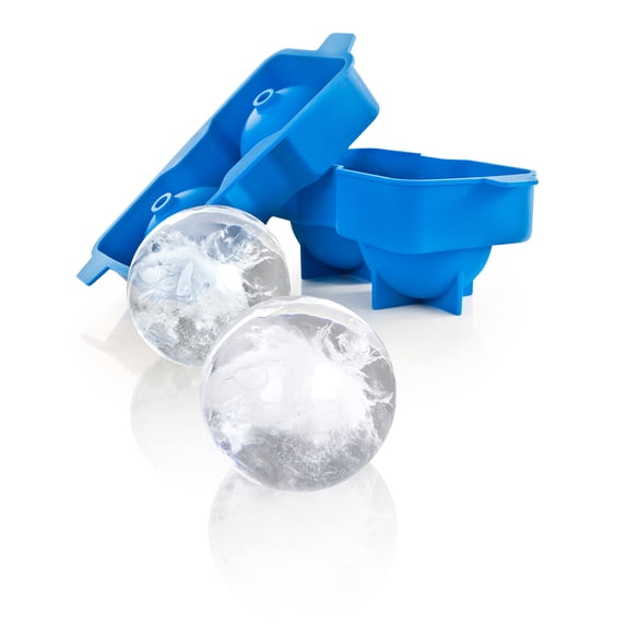 True 2.25 Inch Sphere Ice Silicone Tray, Blue, Cocktail Ice Mold for ...