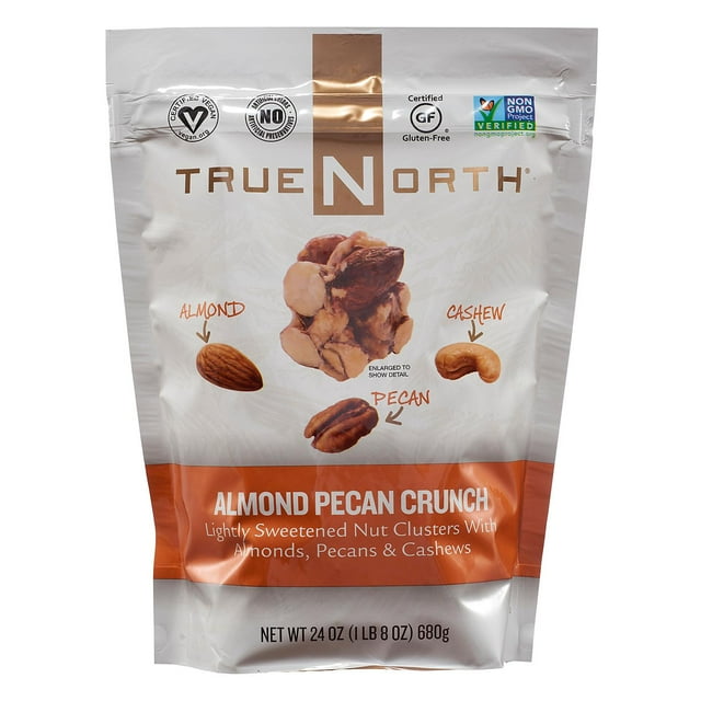True North Crunchy Almond Pecan Cashew Clusters, Lightly Sweetened, 24 ...