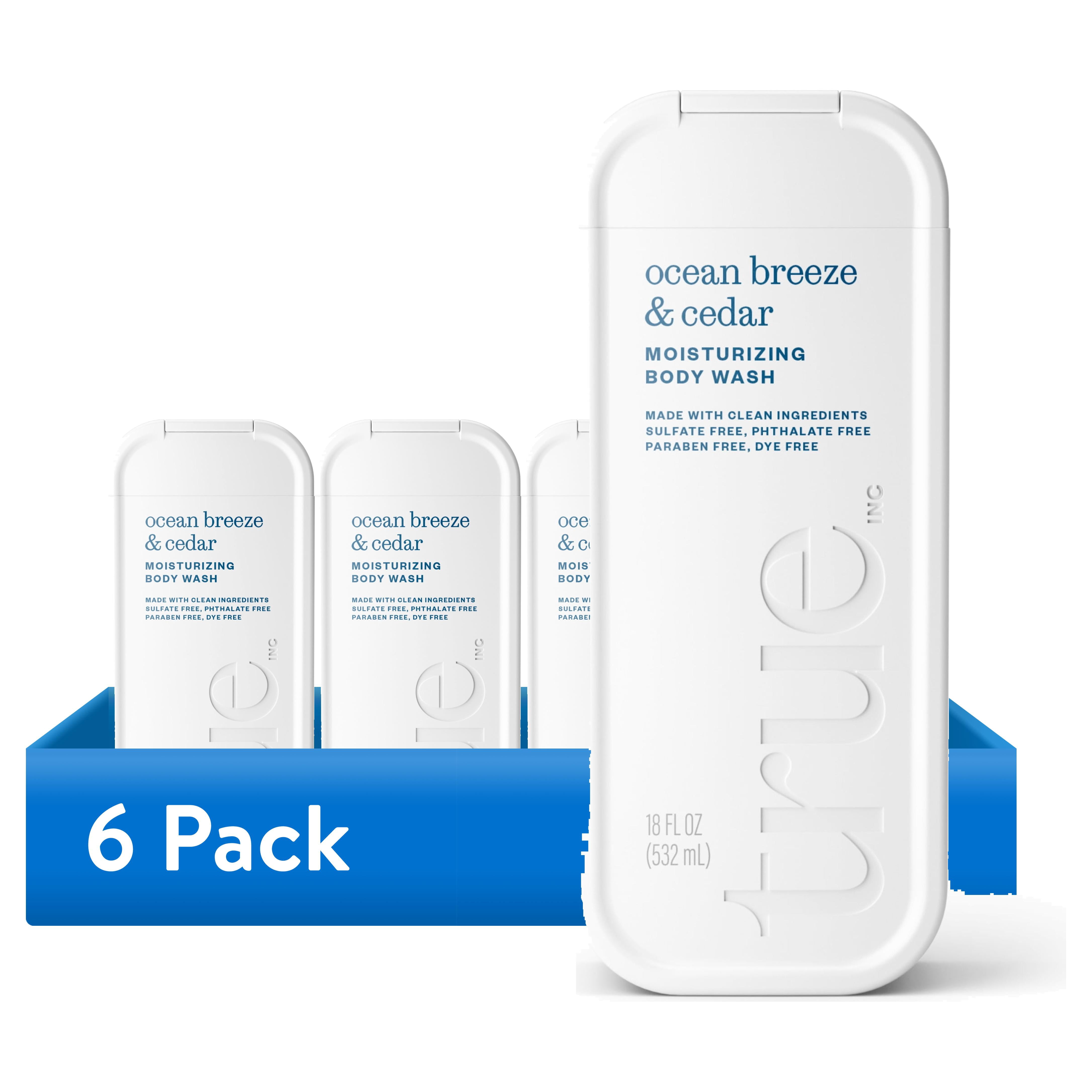 (6 pack) True Ocean Breeze & Cedar Body Wash, Sulfate-Free ...