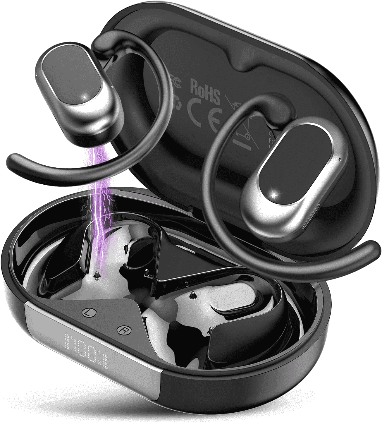 Aptkdoe Open Ear Earbuds, Bluetooth 5.4 Wireless Earbuds with Ear Hooks ...