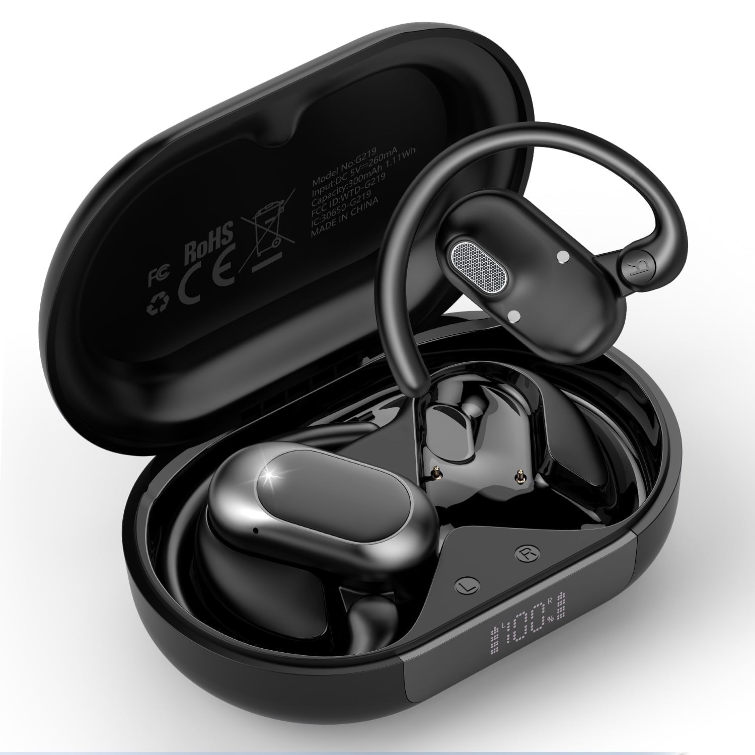 Aptkdoe Open Ear Earbuds, Bluetooth 5.4 Wireless Earbuds with Ear Hooks ...