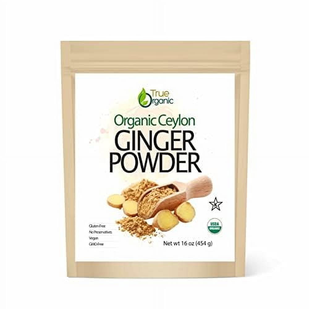 True Organic Ceylon Ginger ESF27 Powder, 1 Pound Bulk Bag, Certified ...