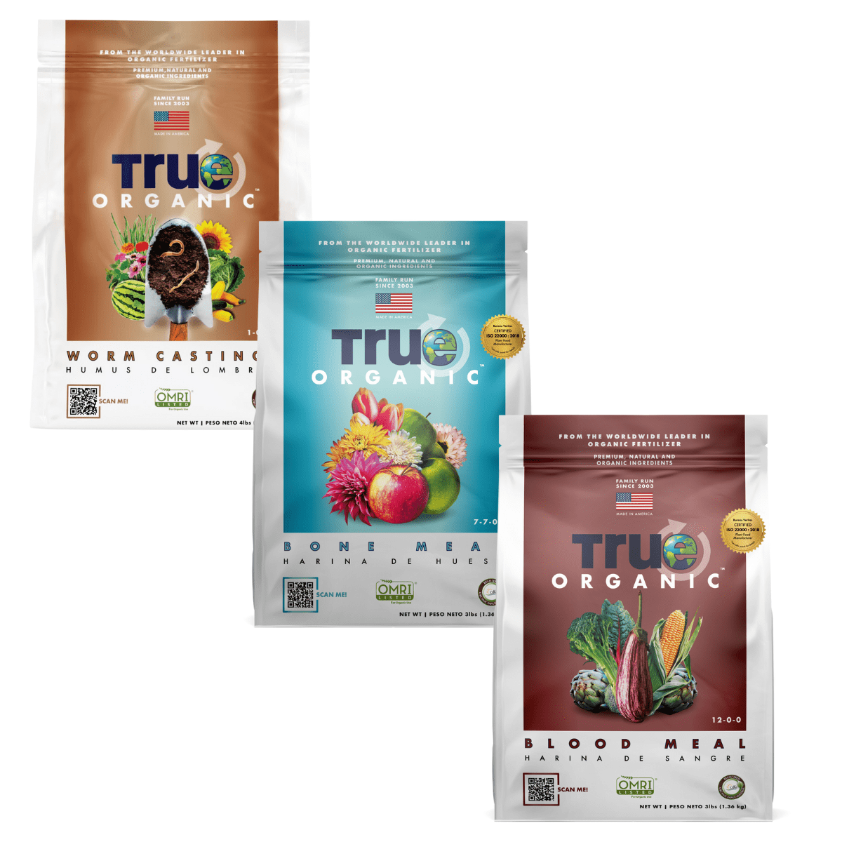 True Organic Worm Castings + Blood Meal + Bone Meal Bundle - CDFA, OMRI ...
