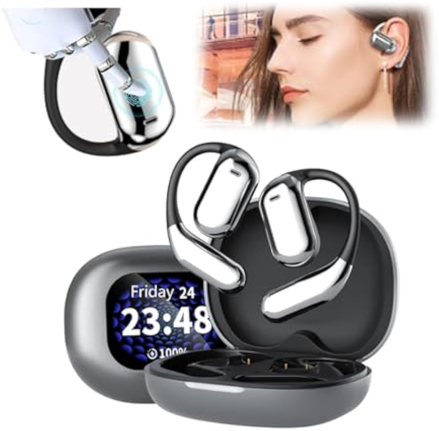 True Powerful Bluetooth 5.4 Open Ear Earbuds, IPX5 Waterproof Ultra ...