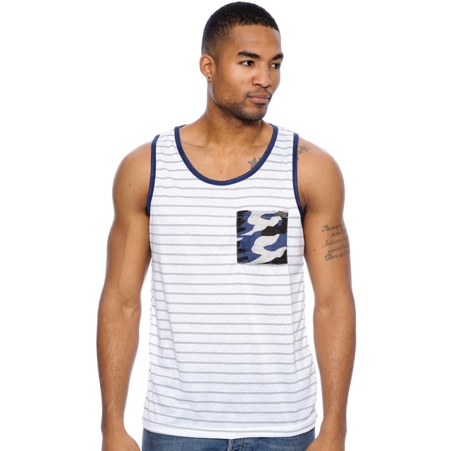 True Rock Men's Tonic Graphic Tank Top (White/Navy/Camo, Medium ...
