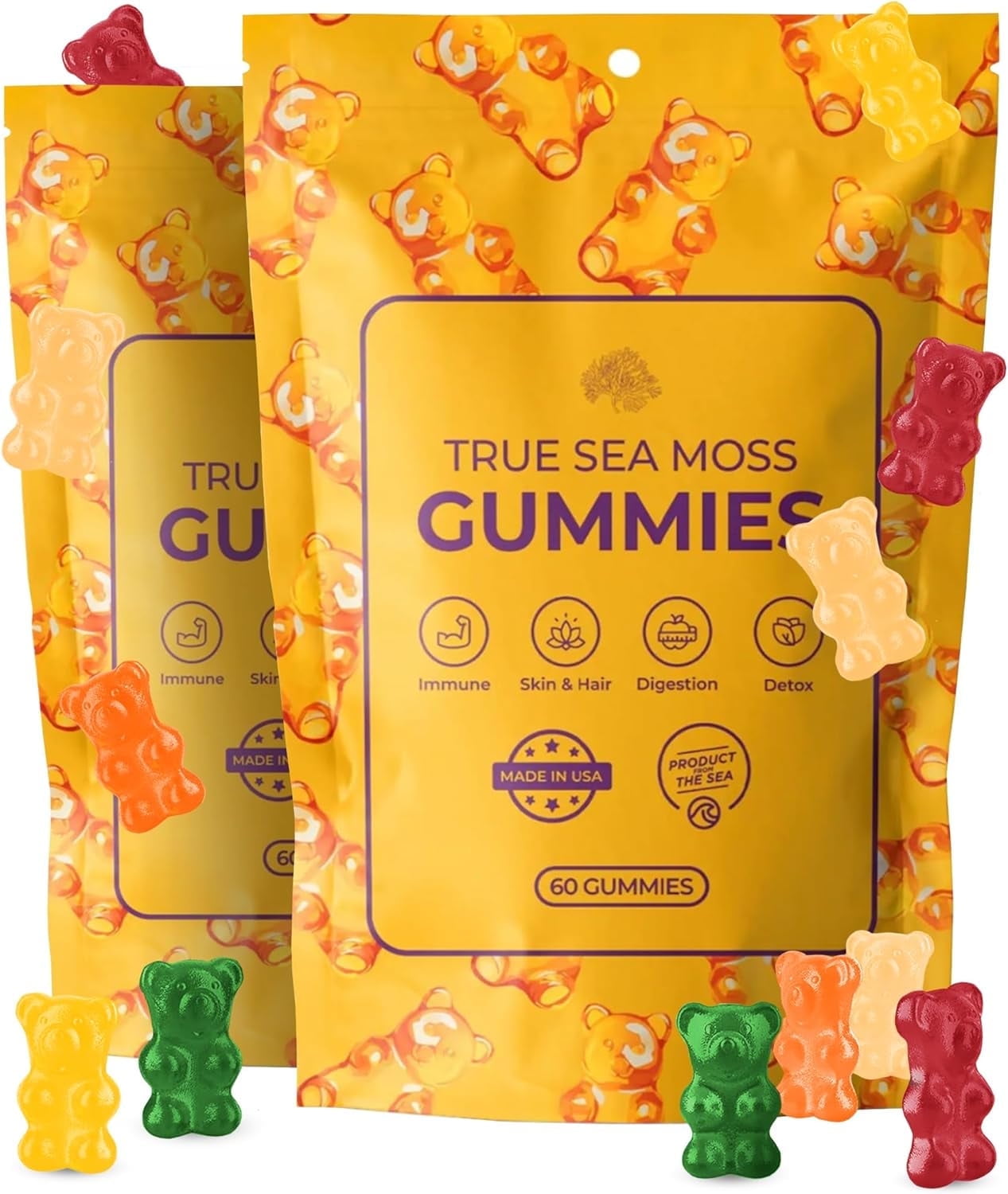 True Sea Moss Gummies Supplement - Irish Sea Moss, Burdock Root ...