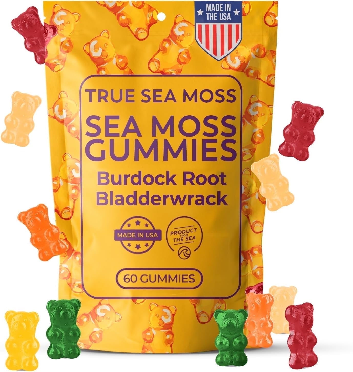 True Sea Moss Gummies Supplement - Irish Sea Moss, Burdock Root ...