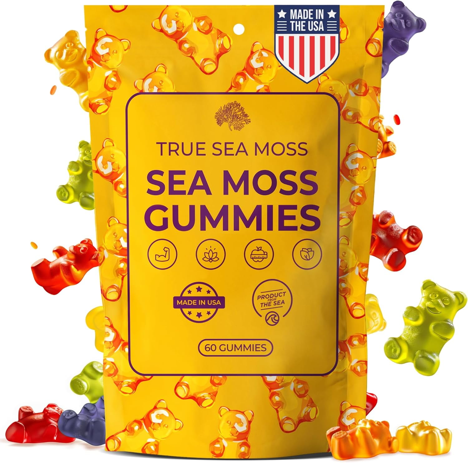 True Sea Moss Gummies Supplement - Irish Sea Moss, Burdock Root ...