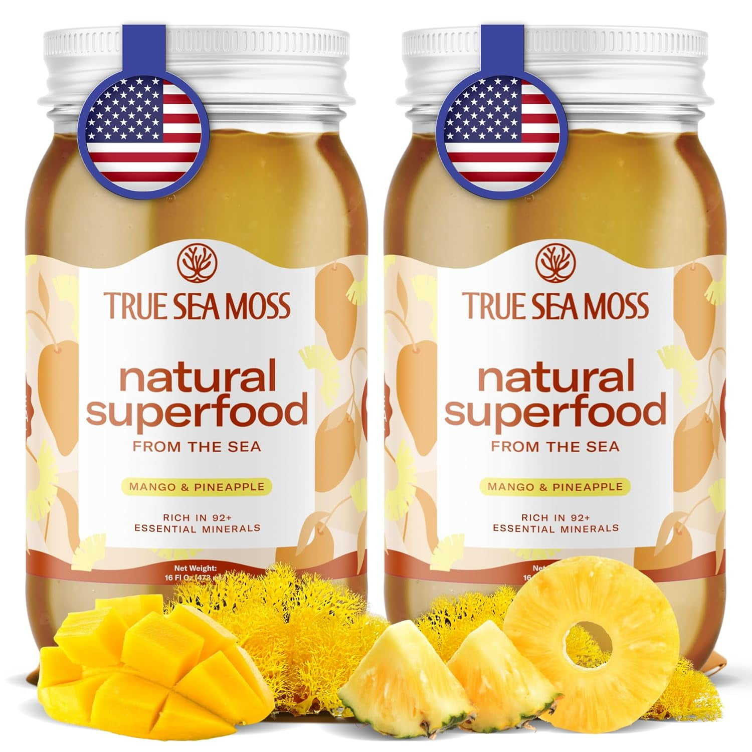 TrueSeaMoss Wildcrafted Irish Sea Moss Gel – Mango/Pineapple, Rich in ...