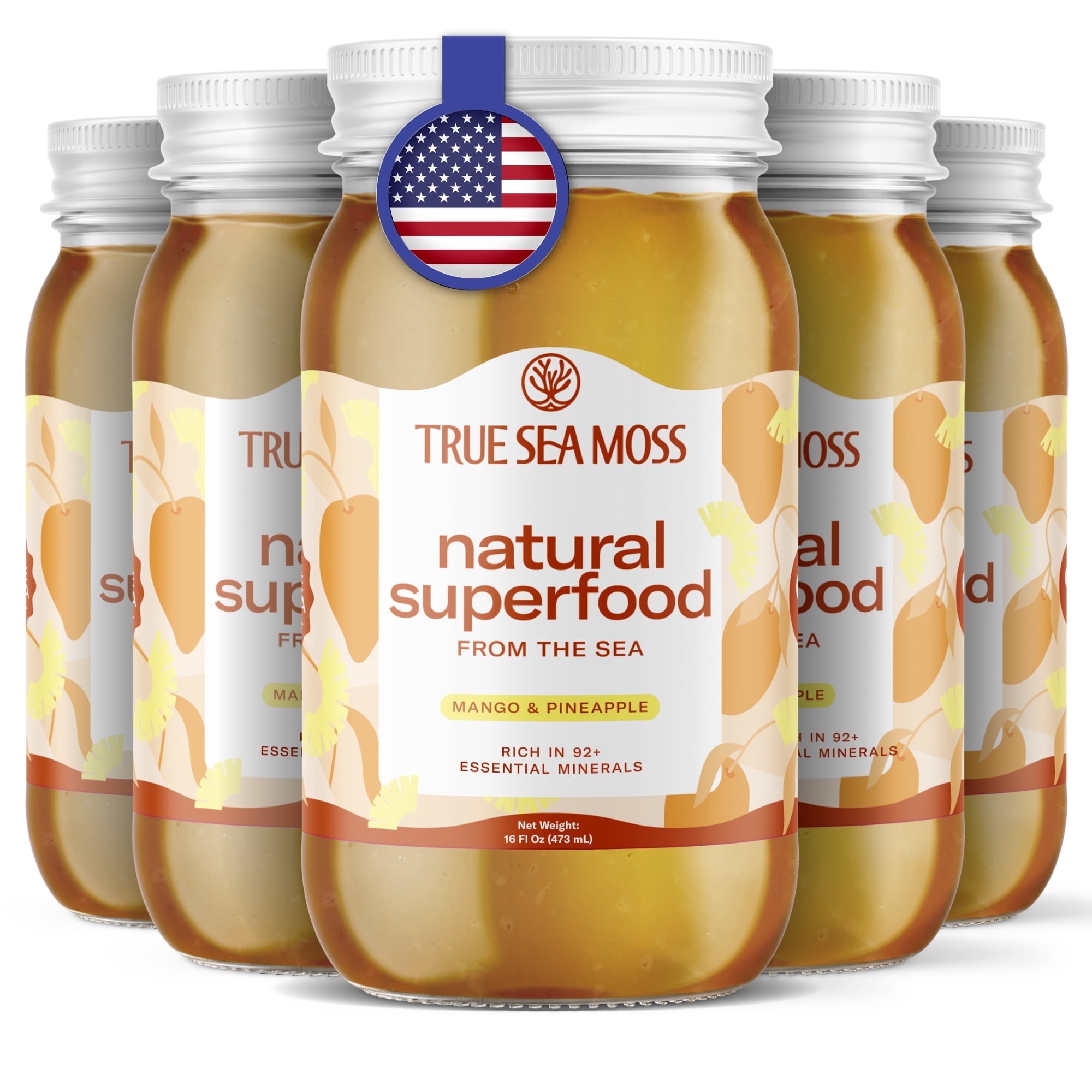 TrueSeaMoss Wildcrafted Irish Sea Moss Gel Superfood - Mango/Pineapple ...
