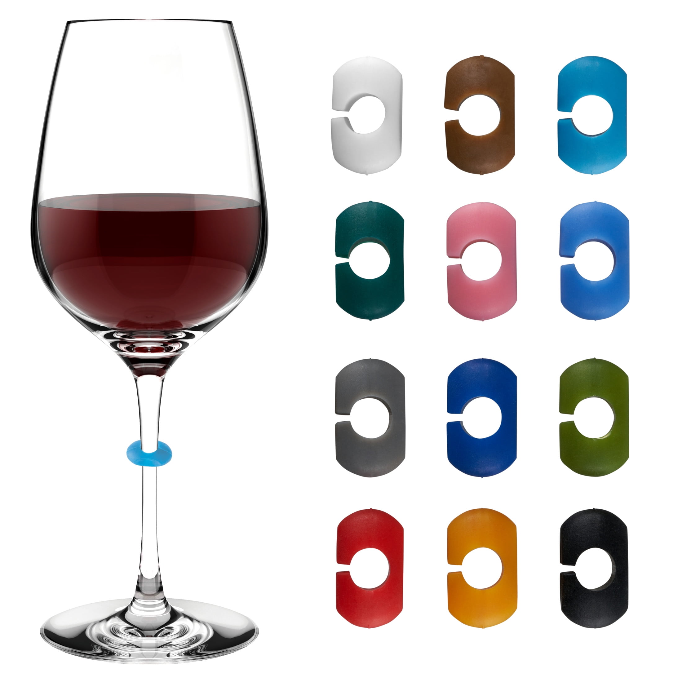 True Silicone Wine Charms, Party Drink Markers for Wine Glasses Set of ...