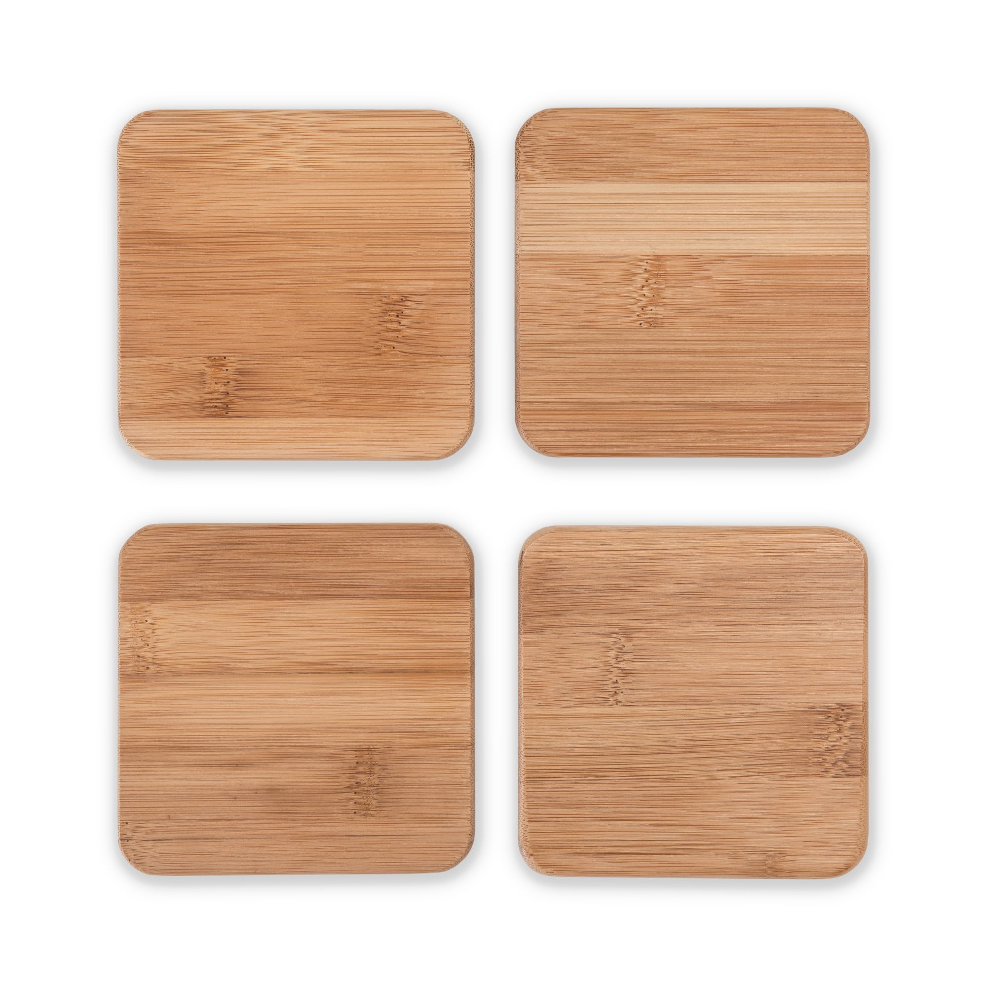 True Stack Bamboo Coasters - Modern Square Coasters in Bamboo Wood, Set ...