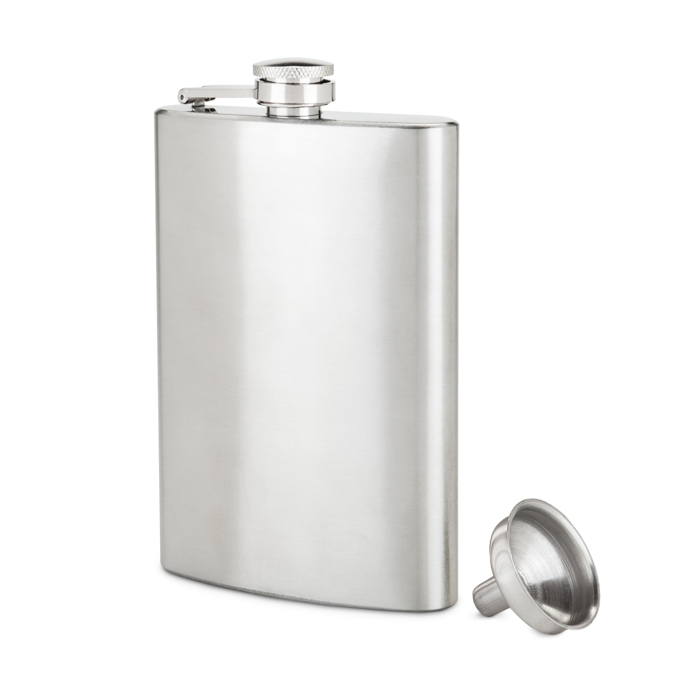 True Stainless Steel Flask for Liquor for Men and Women, 8 oz, Silver ...