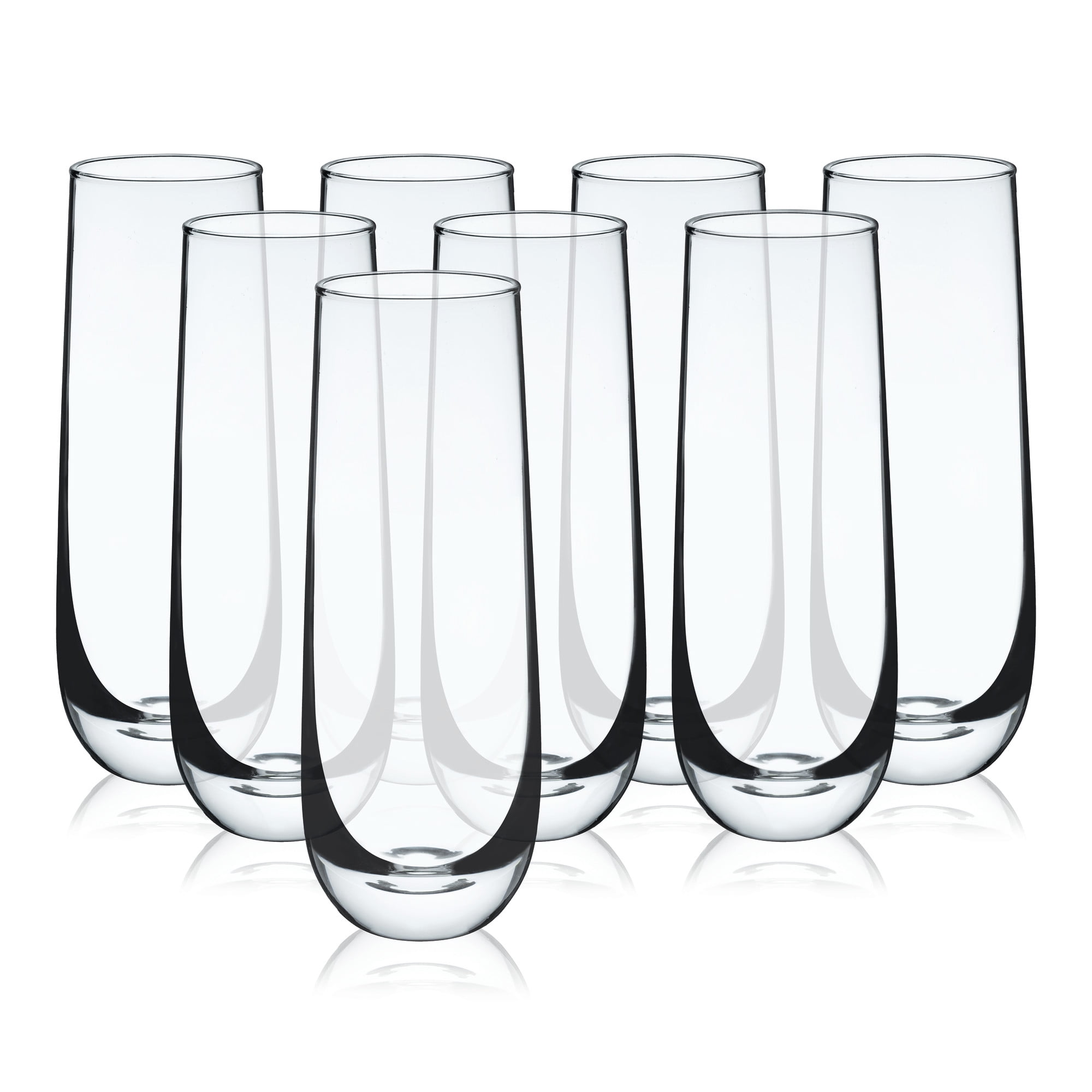 True Stemless Champagne Flutes, Champagne Glasses, Glassware, 9oz Set ...