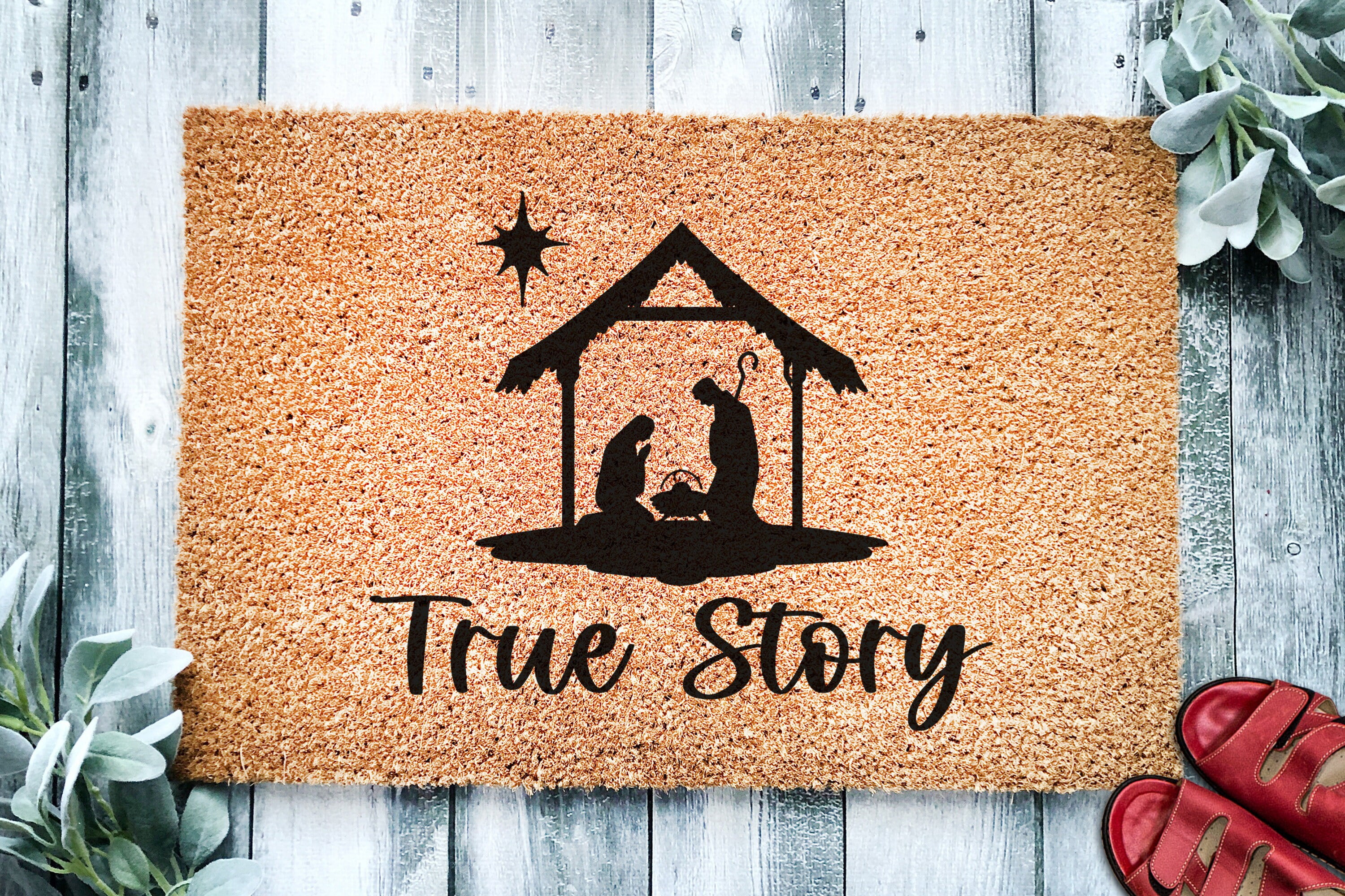 True Story - Nativity | Christmas Doormat | Christmas Decoration ...