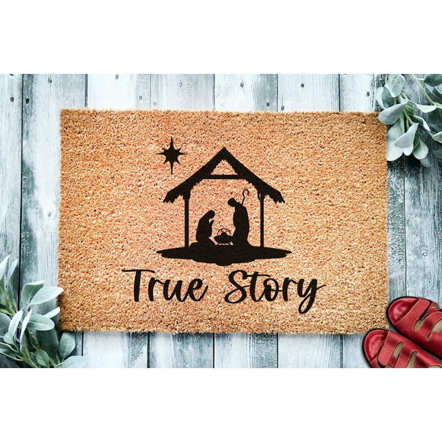 True Story - Nativity | Christmas Doormat | Christmas Decoration ...