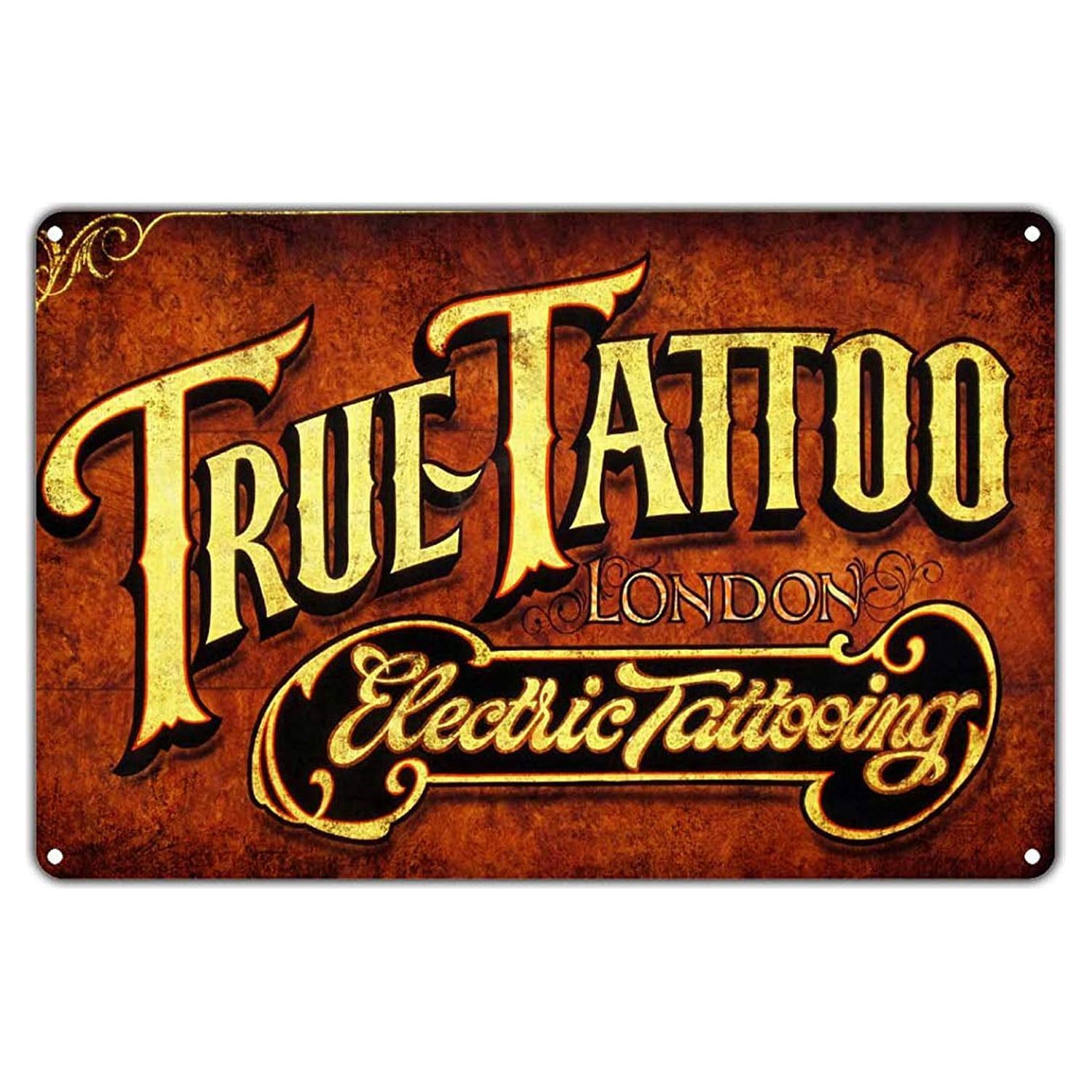 True Tattoo London Electric Tattooing Vintage Retro Metal Decor Wall ...