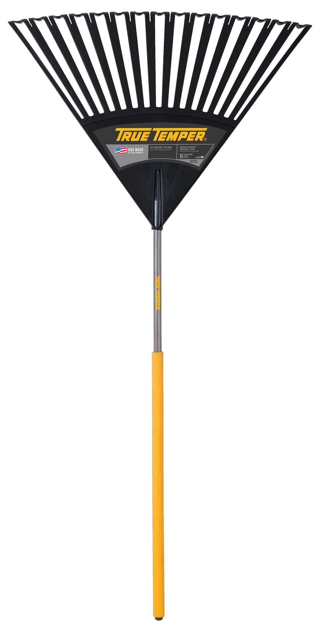 True Temper 2913912 Clog Free Poly Head Leaf Rake 30 in. with Wood ...