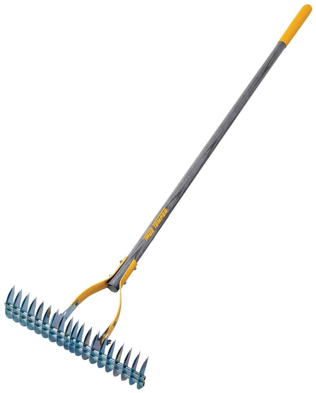 "True Temper Heavy Duty Lawn Rake, 15"" Adjustable Thatch Rake with ...