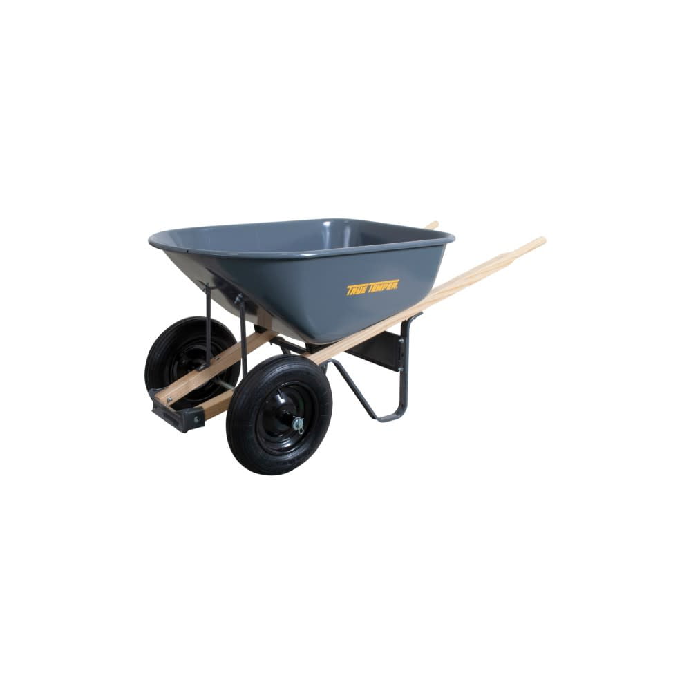 True Temper R6TW14 6 cu. ft. Ames Dual Wheelbarrow with Steel Tray ...