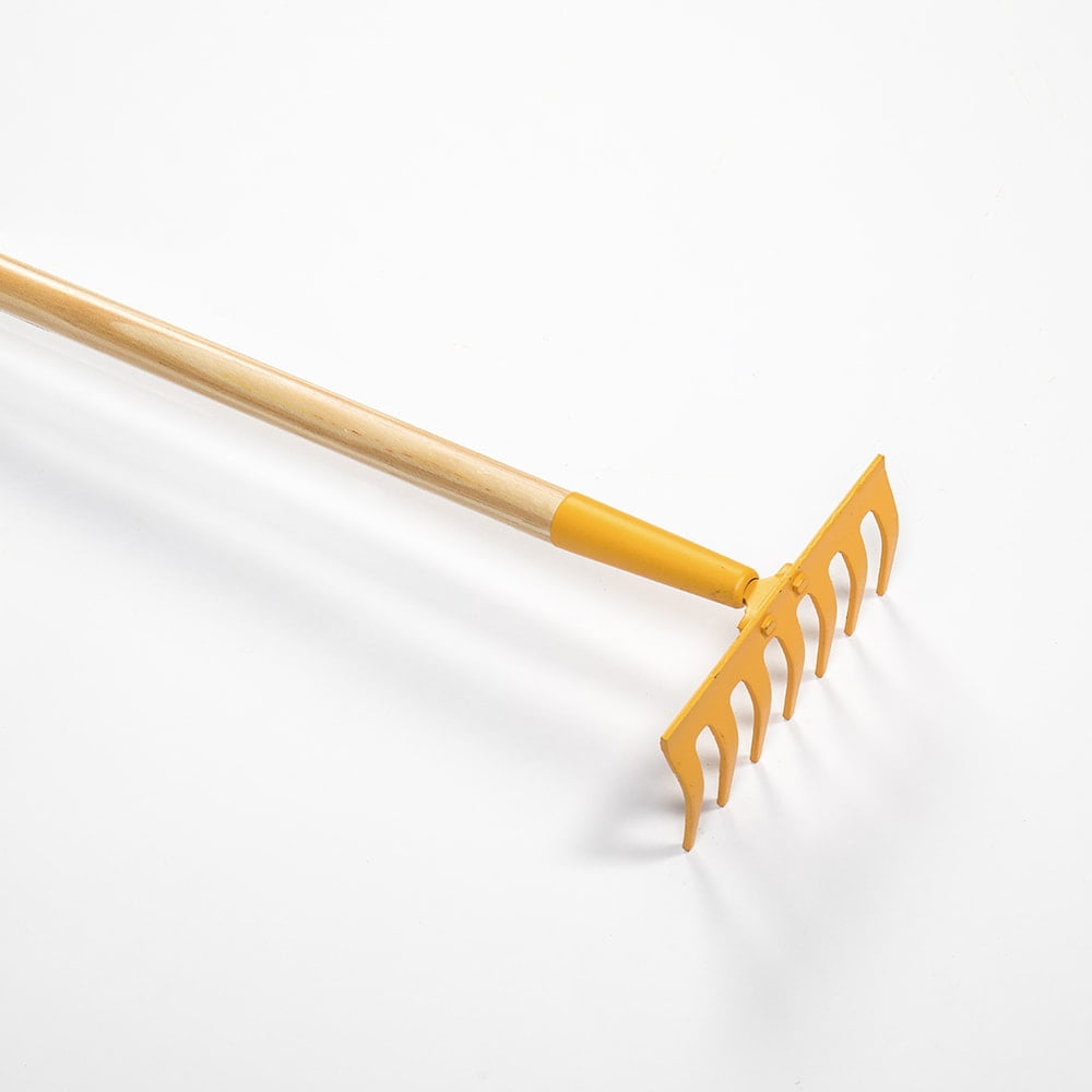 True Temper Real Garden Rake for Kids Painted Steel 42 1/2" Long Yellow ...