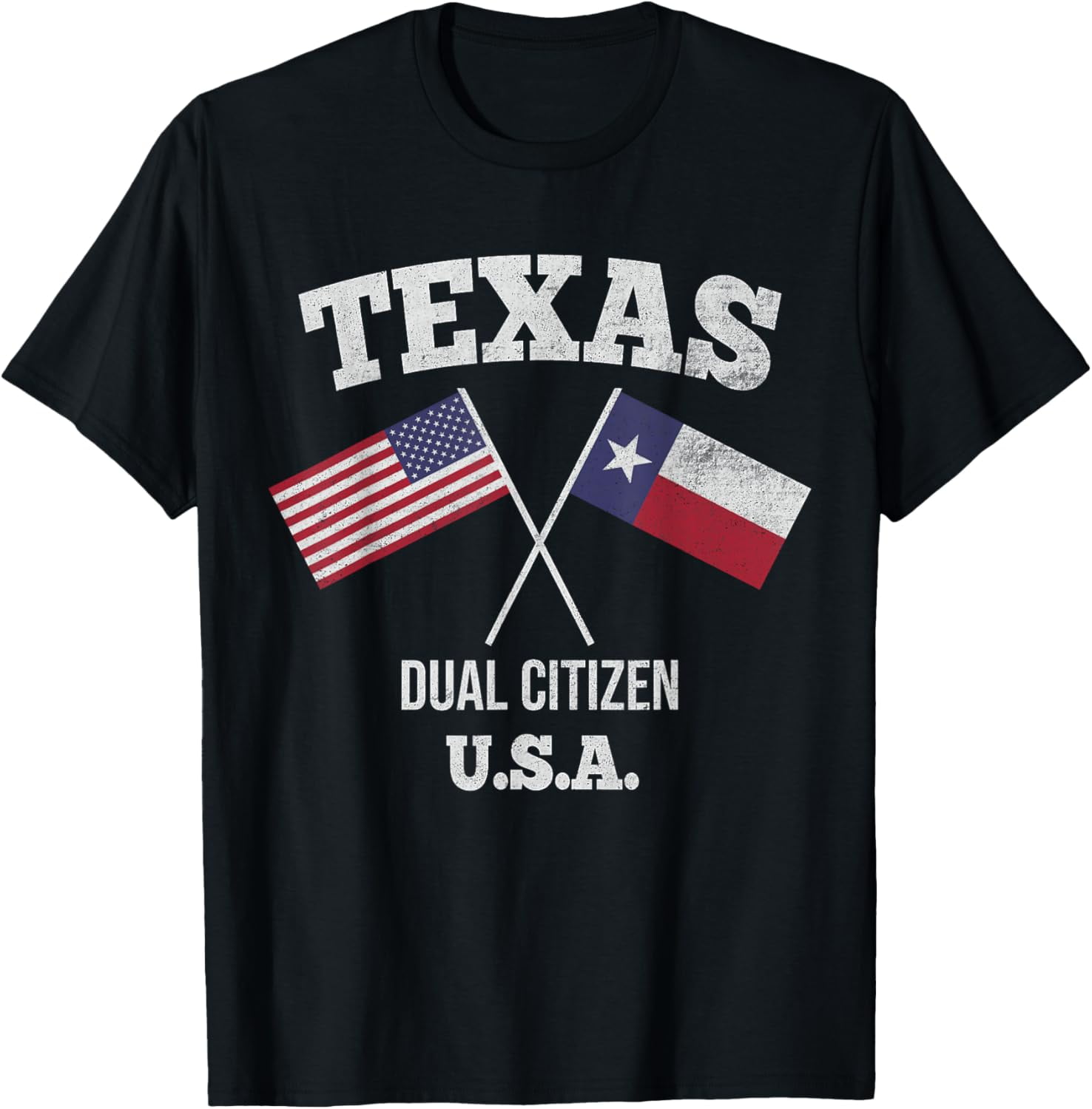 True Texan Dual Citizen Love Texas And America T-Shirt - Walmart.com