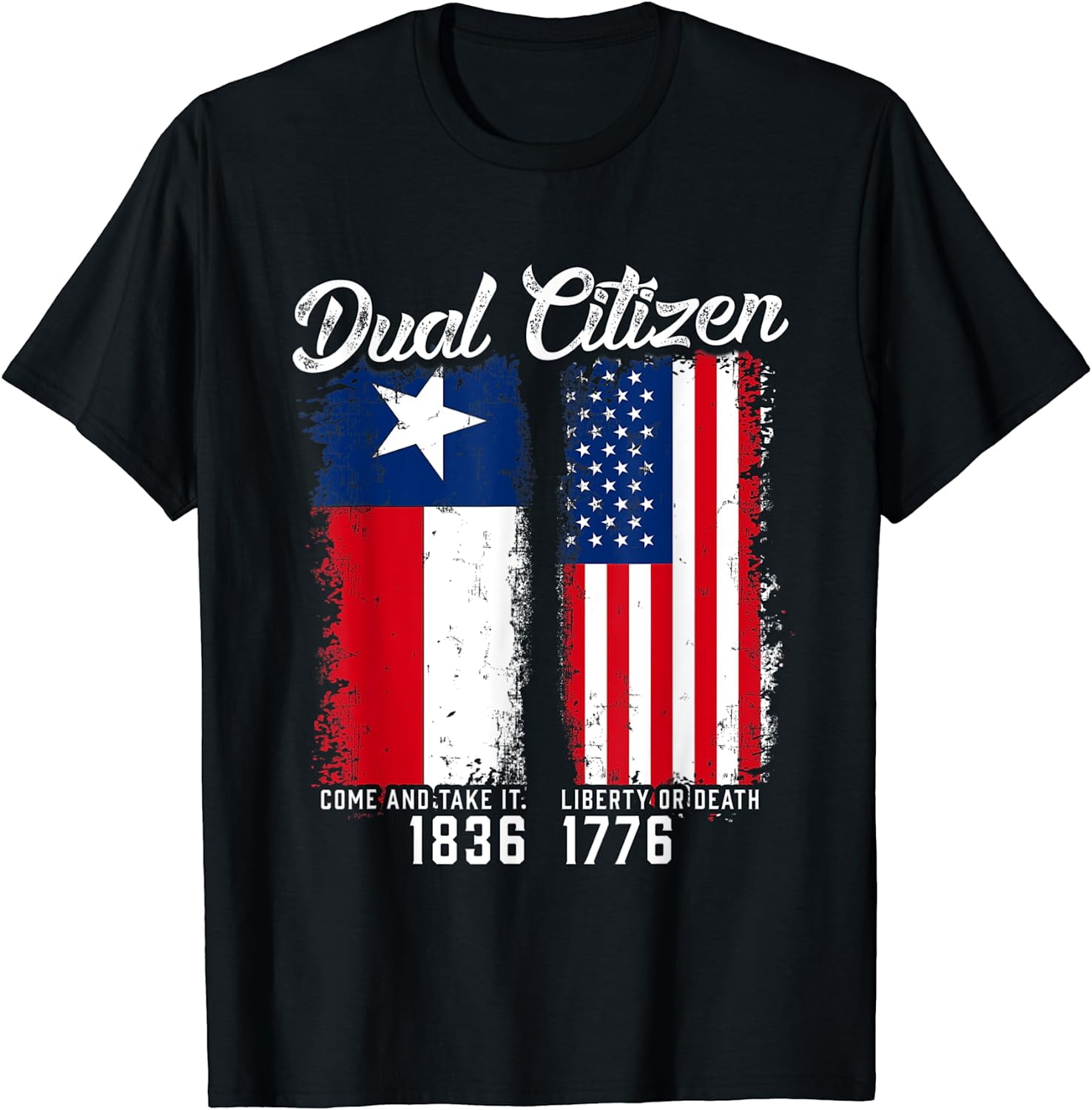 True Texan Dual Citizen Love Texas And America T-Shirt - Walmart.com