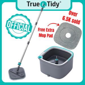 True & Tidy Spin Mop System: Dual compartments for clean/dirty water ...