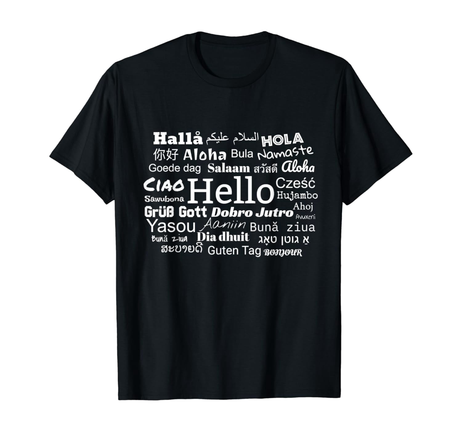 True Vibe Hello In Different Languages Multilingualism T-Shirt Gift ...