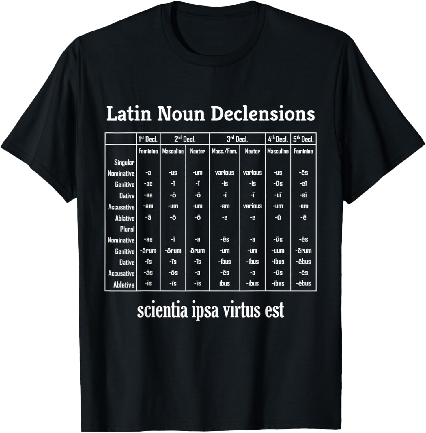 True Vibe Latin Noun Declension Chart Education Language Teacher T ...