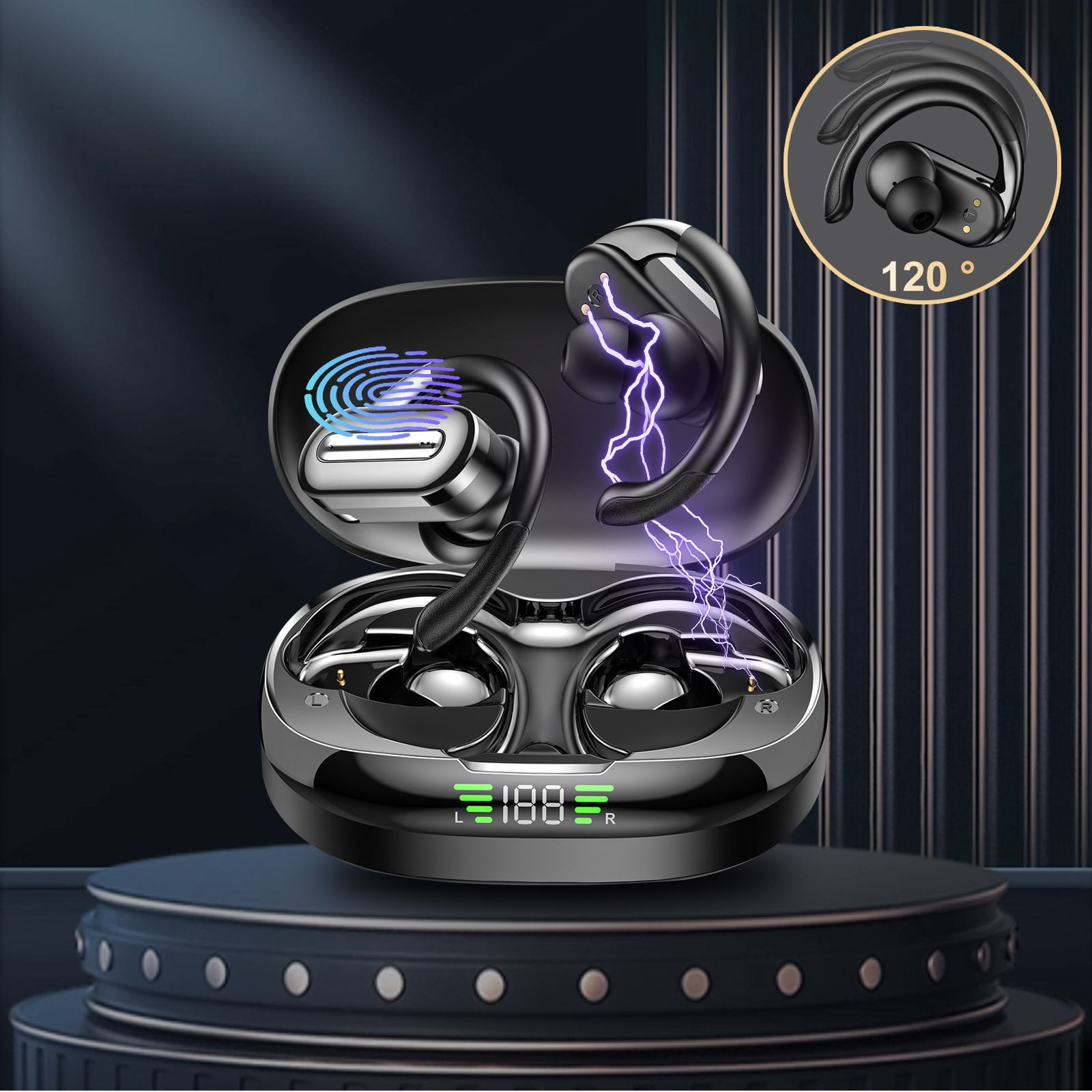 True Wireless Deep Bass Sound Earbuds, Wireless Bluetooth 5.0 Earphones ...