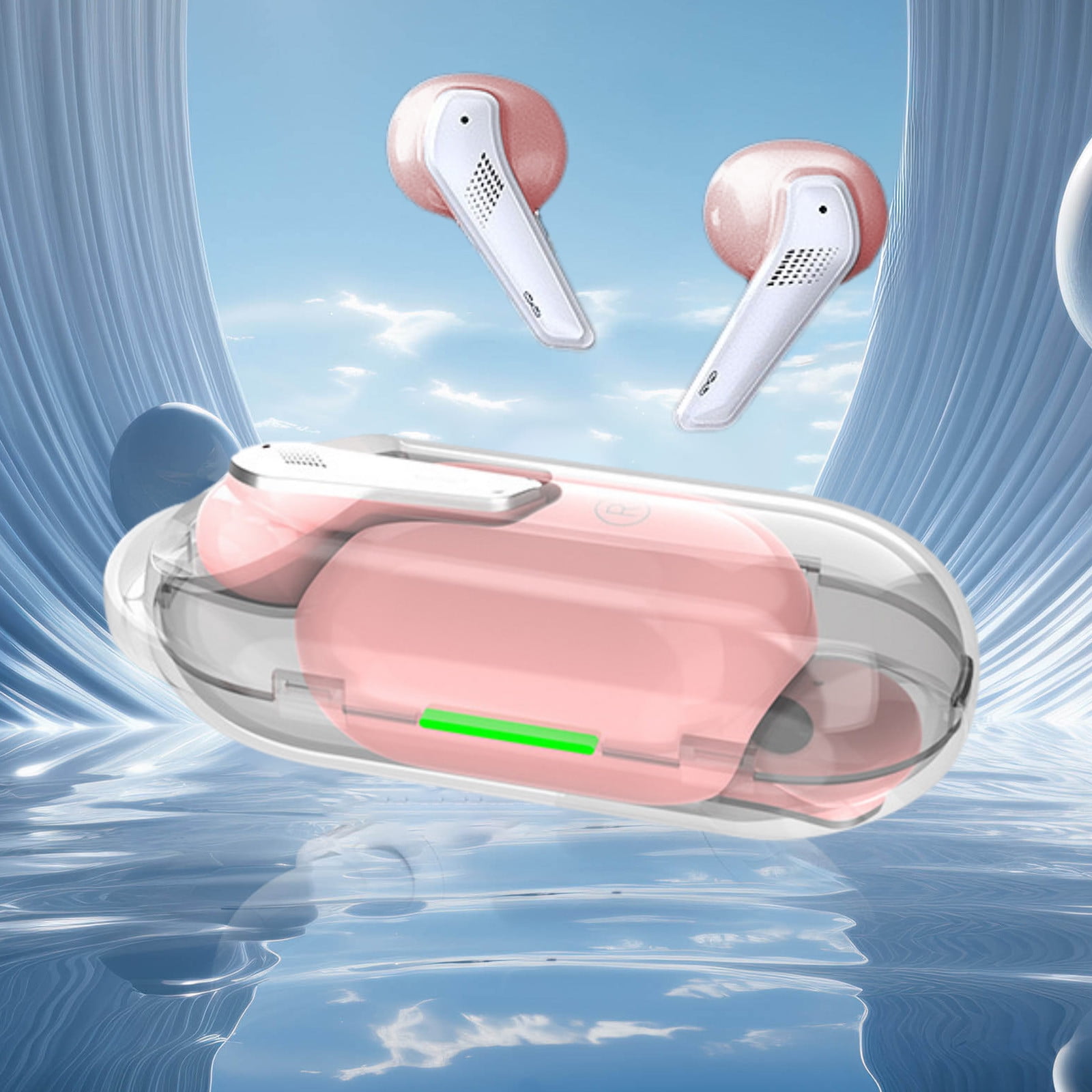 True Wireless Earbuds Qwtwty Clear Bluetooth Earbuds Comfortable Semi ...