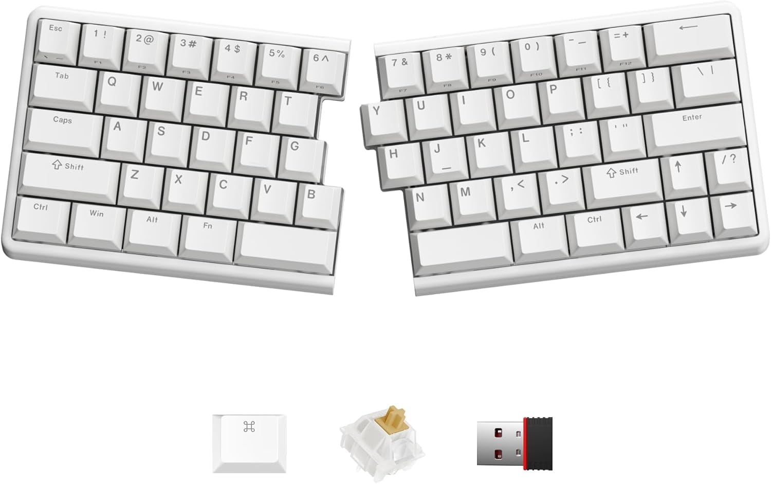 True Wireless Ergonomic Split Mechanical Keyboard, Tactile, Hot ...