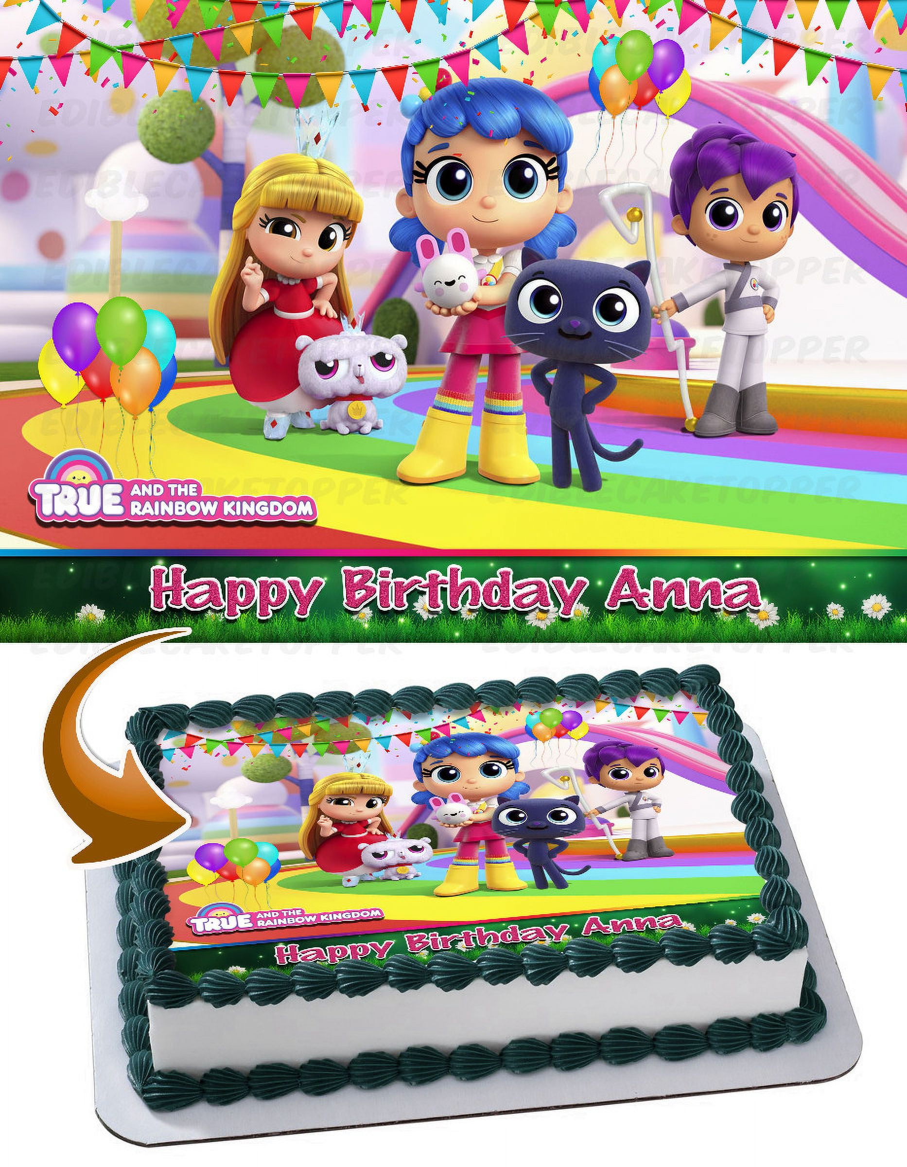 True and the Rainbow Kingdom Edible Cake Image Topper Personalized ...