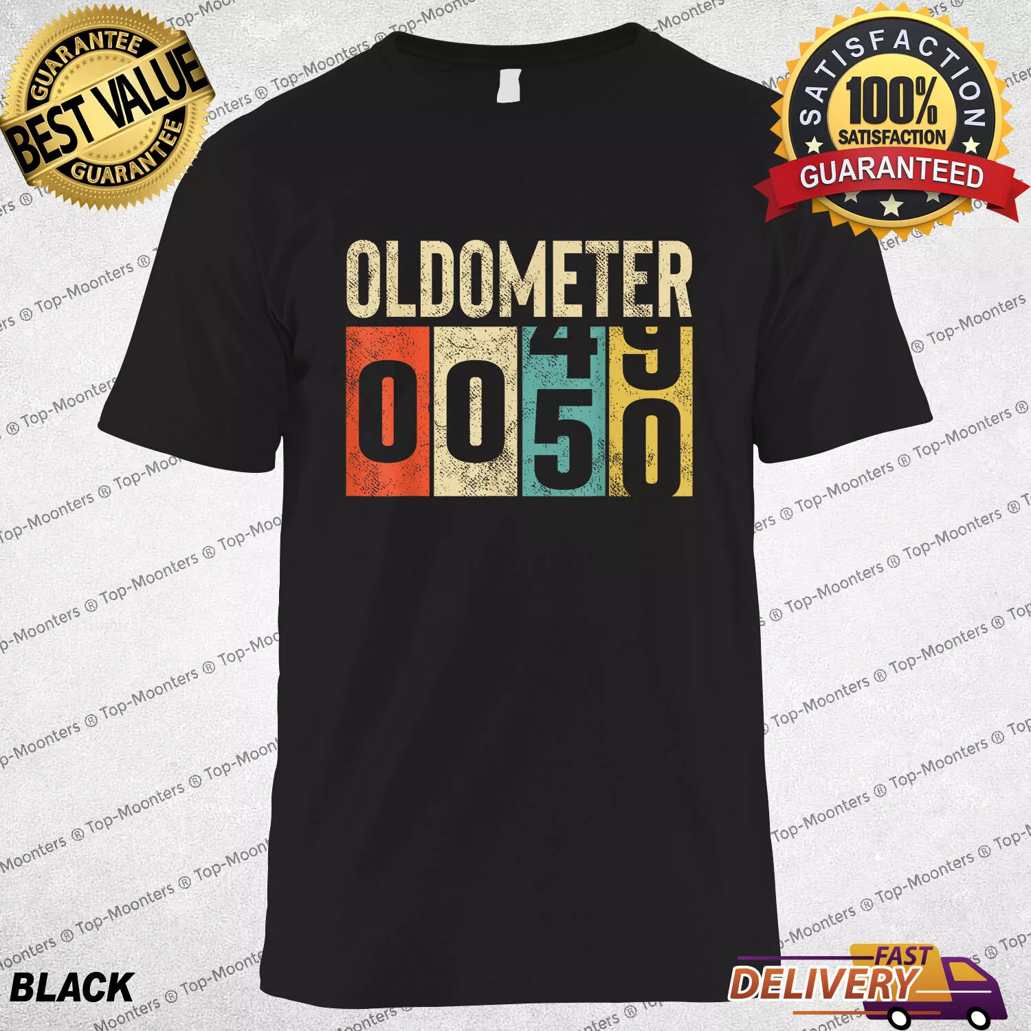 True to size, Funny 50 Years Old Oldometer 50th Birthday Odometer ...