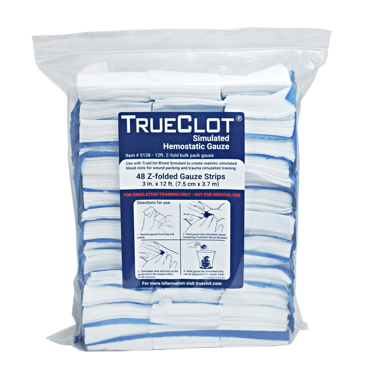 TrueClot Simulated Hemostatic Gauze, Bulk Pack - Walmart.com