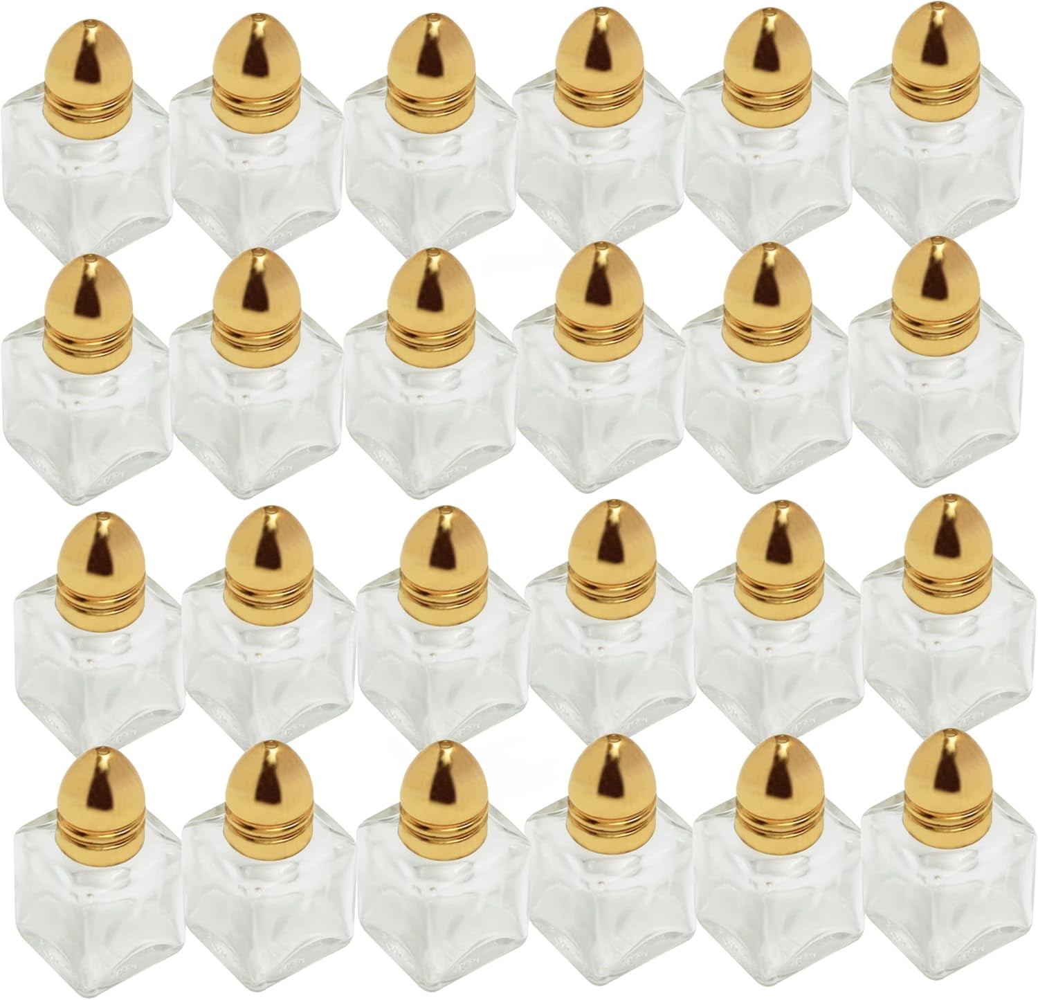 TrueCraftware- 1/2 oz Mini Salt Shakers Glass Body with Gold Cap Set of ...