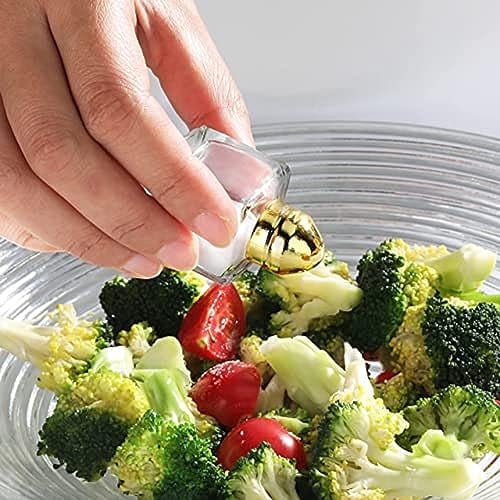 TrueCraftware- 1/2 oz Mini Salt Shakers Glass Body with Gold Cap Set of ...