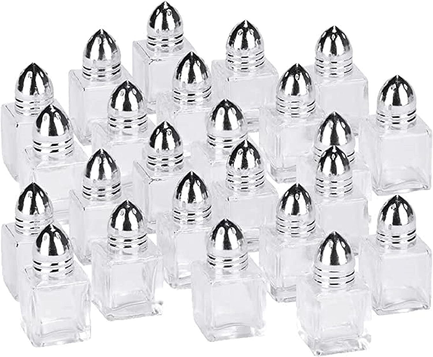 TrueCraftware- 1/2 oz Mini Salt Shakers Glass Body with Stainless Steel ...