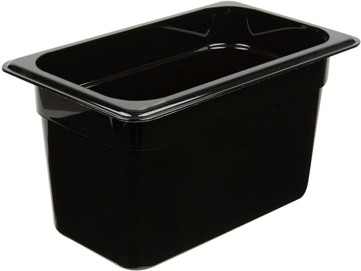 TrueCraftware- 1/4 Size 6” Deep Food Pan Polycarbonate Black Color ...