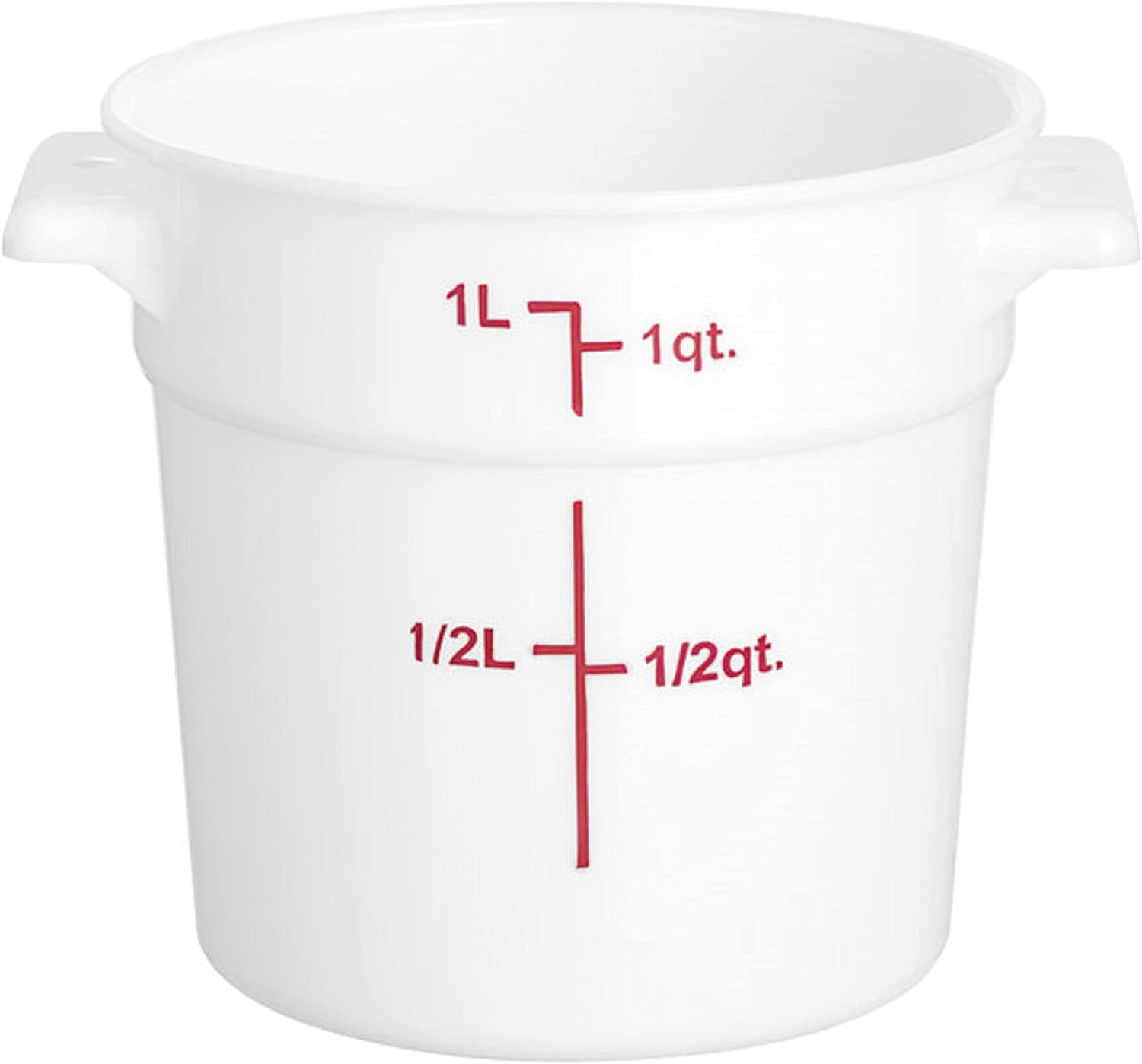 TrueCraftware- 1 Qt. Round Food Storage Container Polypropylene White ...