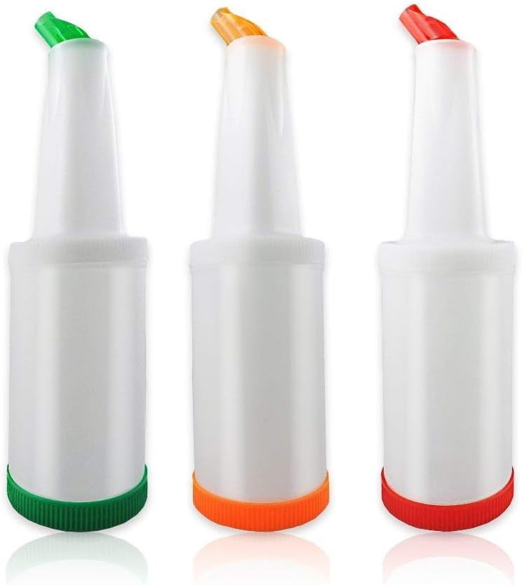 TrueCraftware- 1 qt Pour and Store Fruit Juice and Liquor Pour Bottles ...