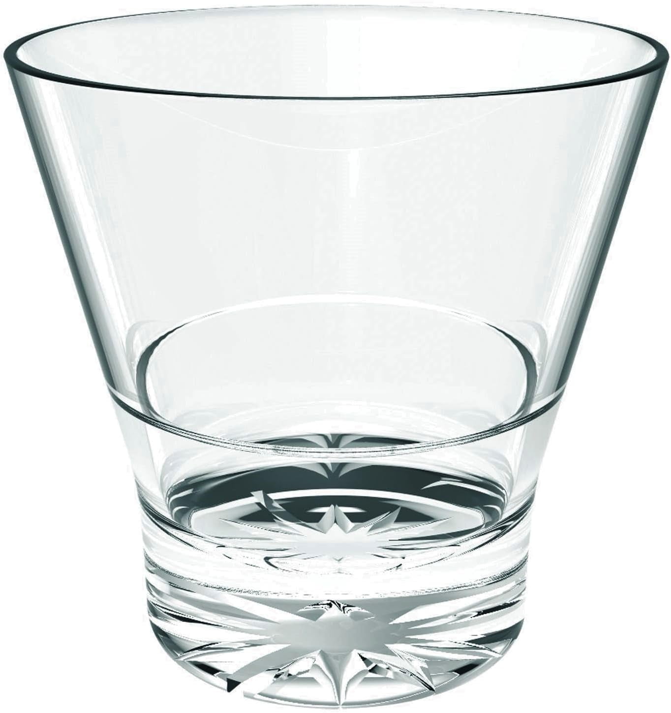 TrueCraftware- 10 oz Polycarbonate V-Shape Rock Glass with Starburst ...