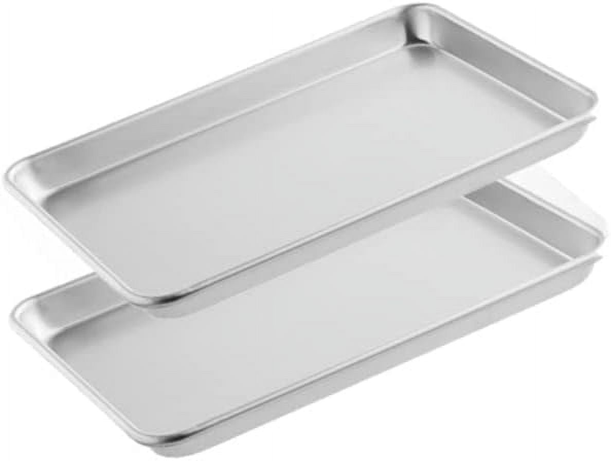 TrueCraftware- 10" x 6" Aluminum Eighth Size Sheet Pan Baking Sheets 20 ...