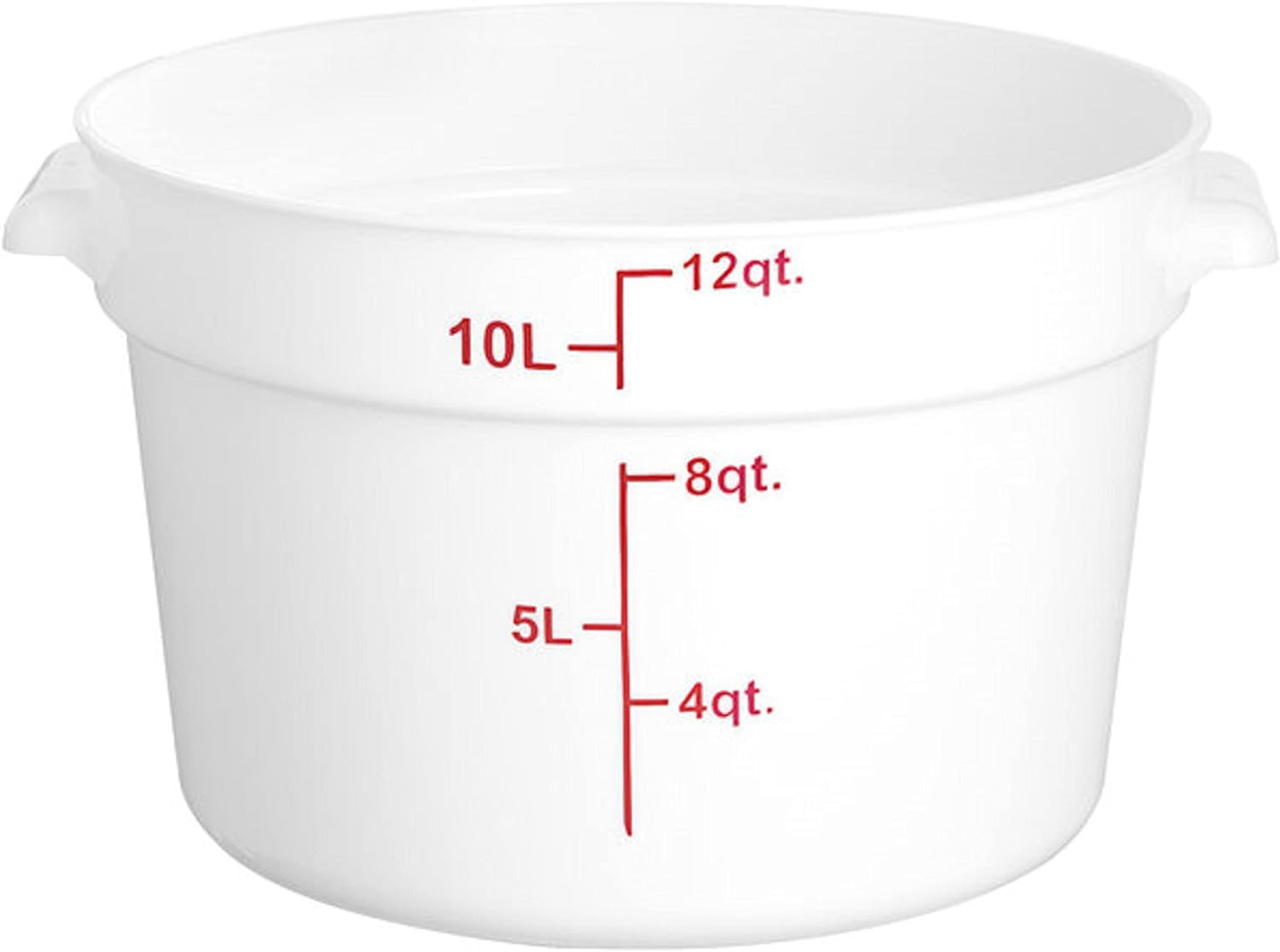 TrueCraftware- 12 Qt. Round Food Storage Container White Polypropylene ...