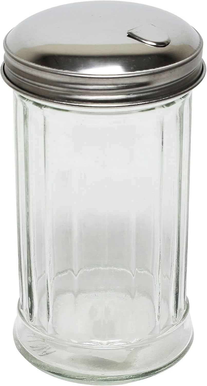 TrueCraftware-12 oz. Glass Sugar Dispenser Pourer Shaker with Stainless ...